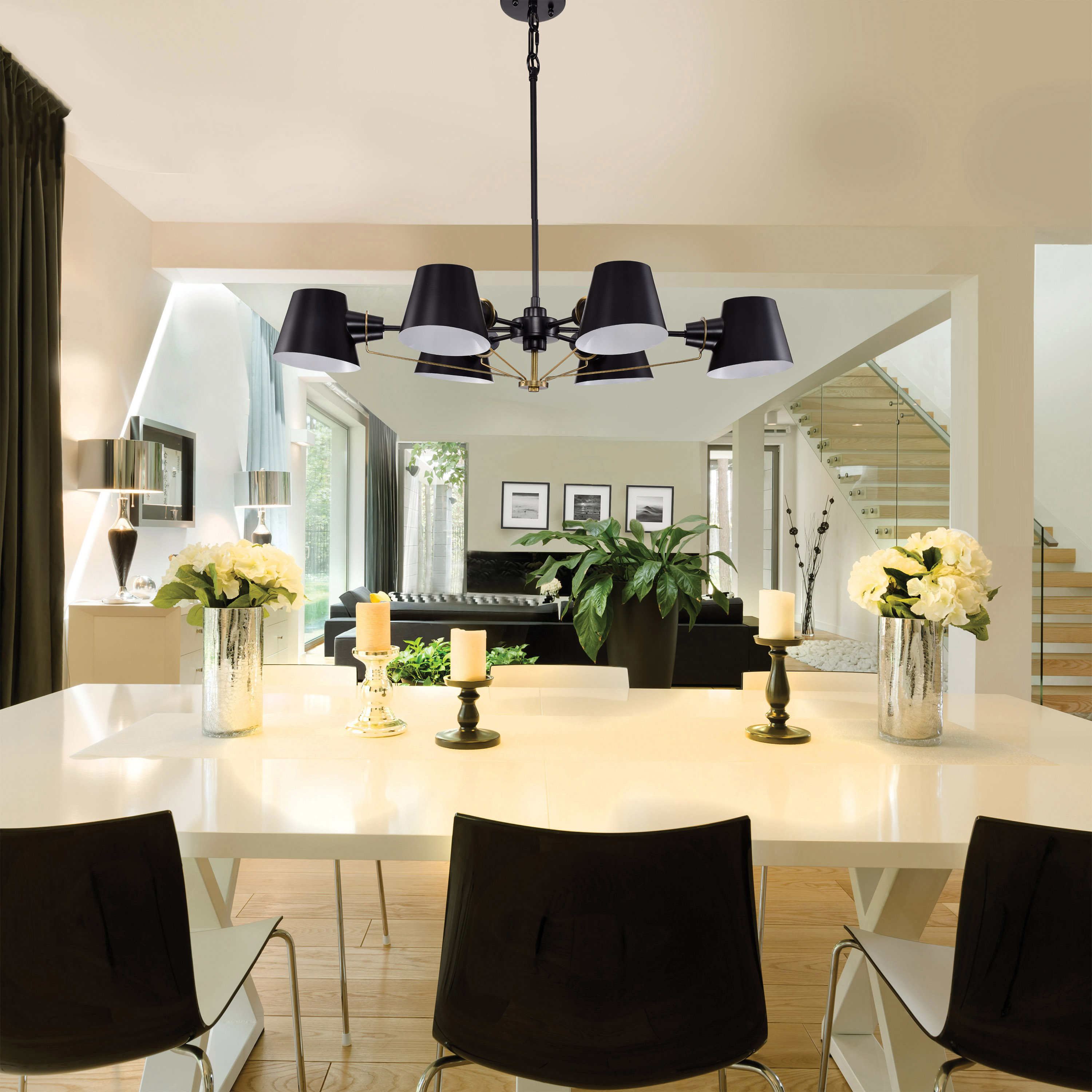 60-7386 BAXTER 6 LIGHT CHANDELIER