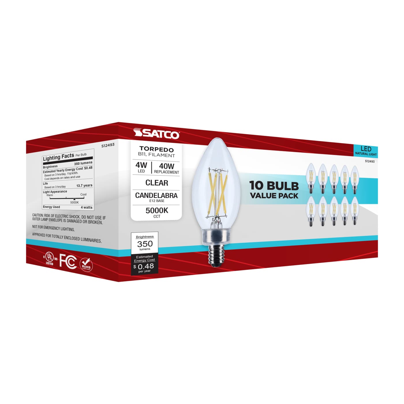 S12493 4B11/LED/950/CL/E12/10PK